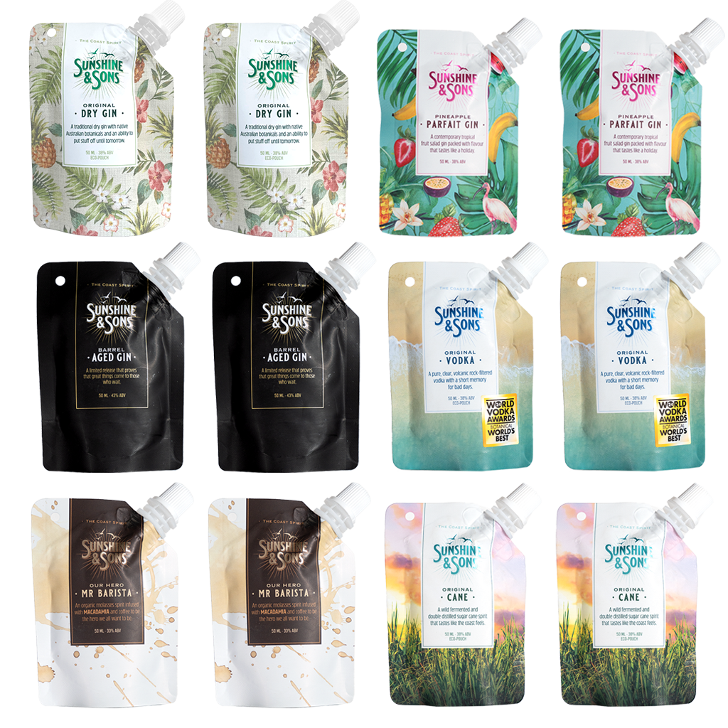 Sunshine & Sons Premium Spirits Party Pouch 12 Pack – NIL Desperandum