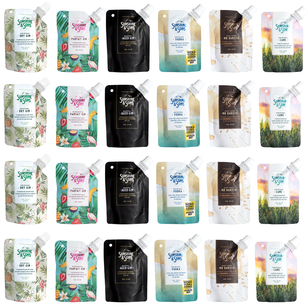 Sunshine & Sons Premium Spirits Party Pouch 24 Pack – NIL Desperandum