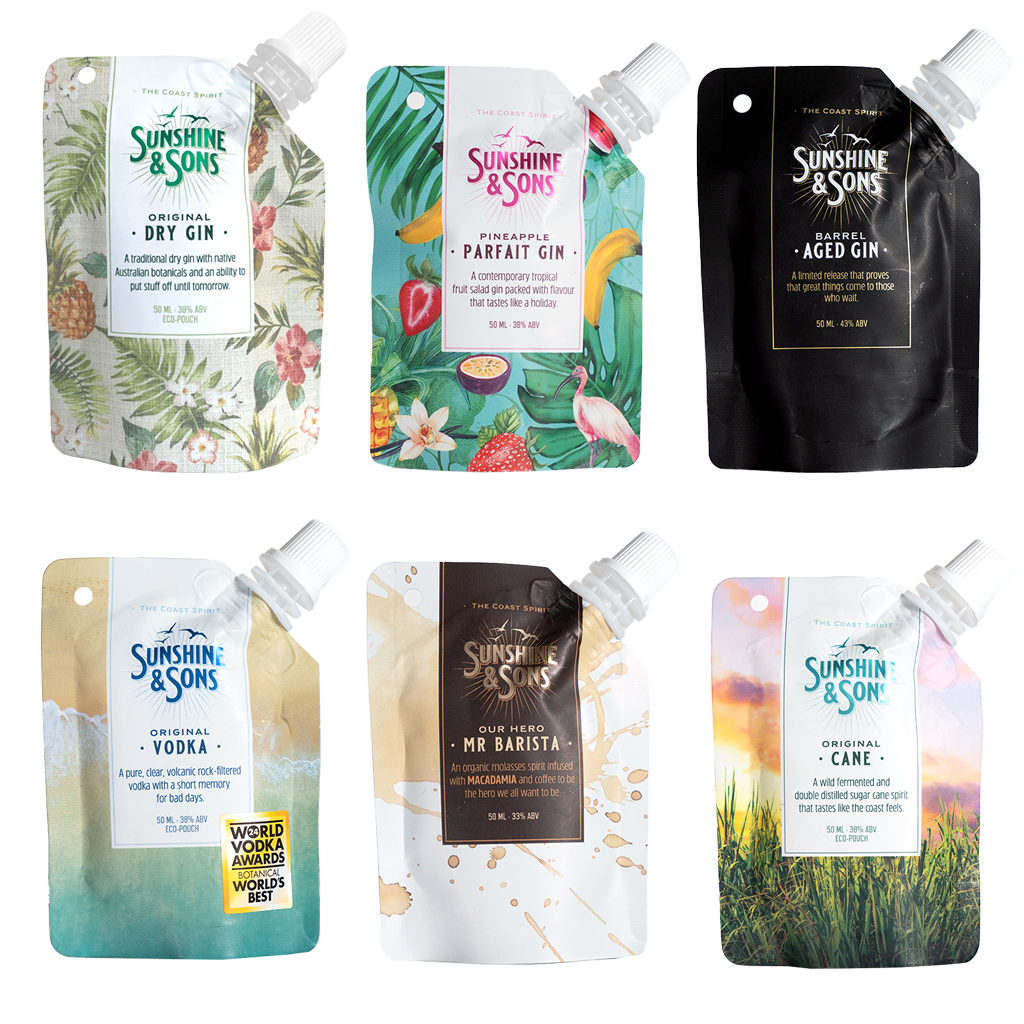 Sunshine & Sons Premium Spirits Party Pouch 6 Pack – NIL Desperandum